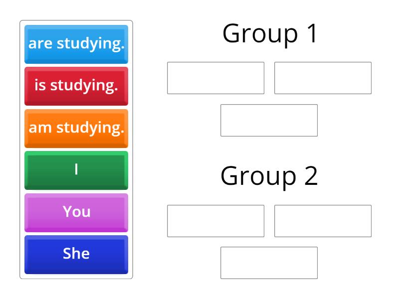 present continuous - Group sort