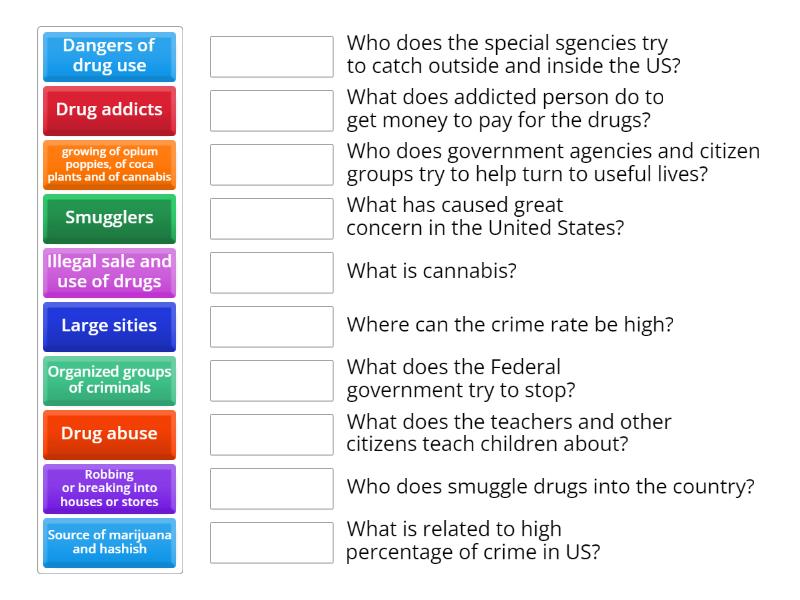 crime and drugs - Match up