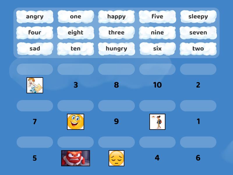emotions and numbers - Match up