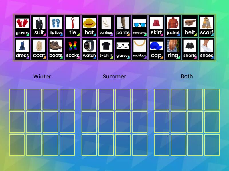 Sorting - clothes - MEIE - Group sort