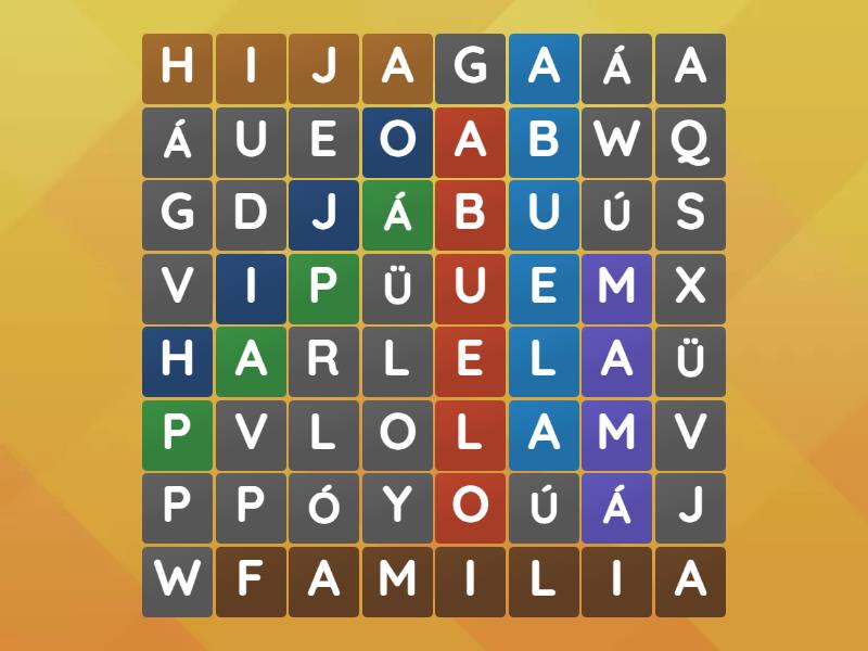 Sopa de letras familia - Wordsearch