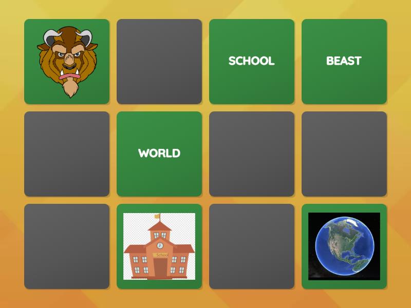 Memory game (vocabulary) - Matching pairs