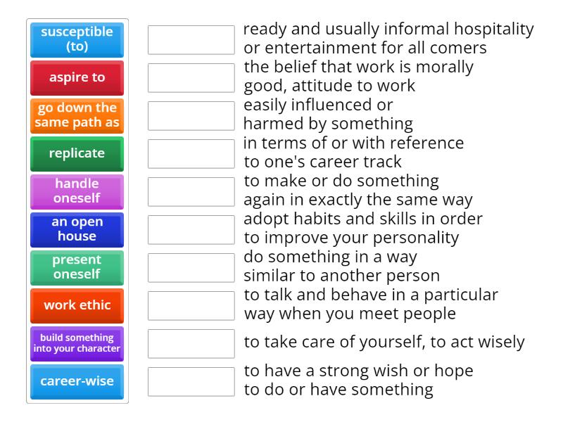 Unit 5D Vocabulary - Une las parejas