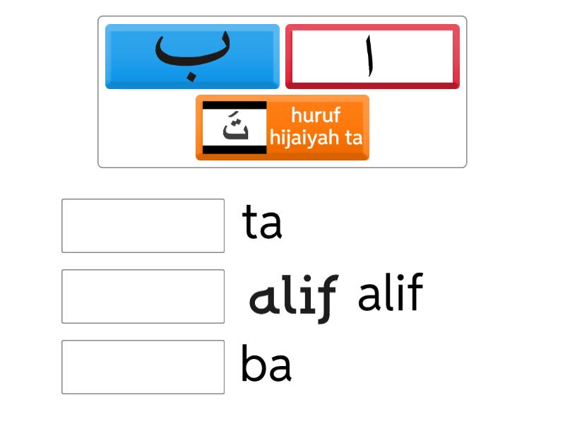 Mengenal Huruf Hijaiyah - Match up
