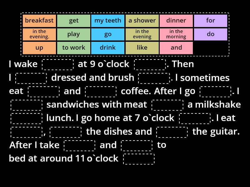 Daily routine - beginner(01) - Complete the sentence