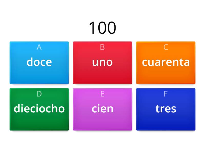 spanish numbers 1-100 - Quiz