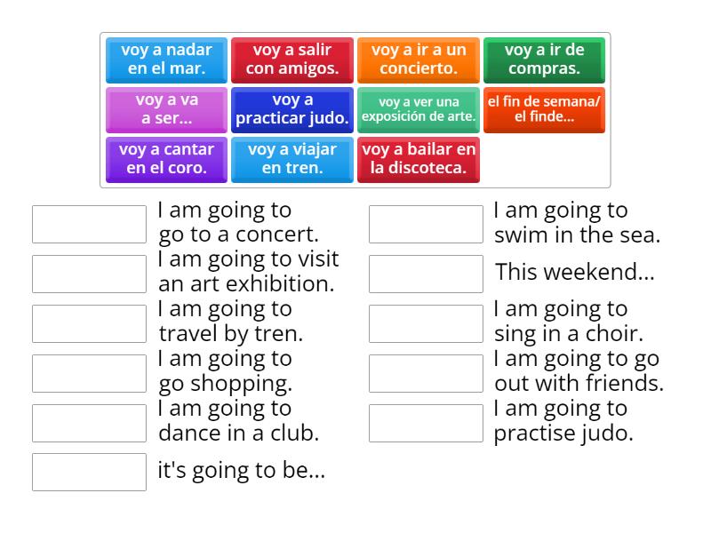 Future plans: voy a ..../I am going to ... - Match up