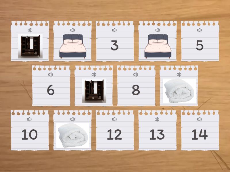 objects in the bedroom - Matching pairs