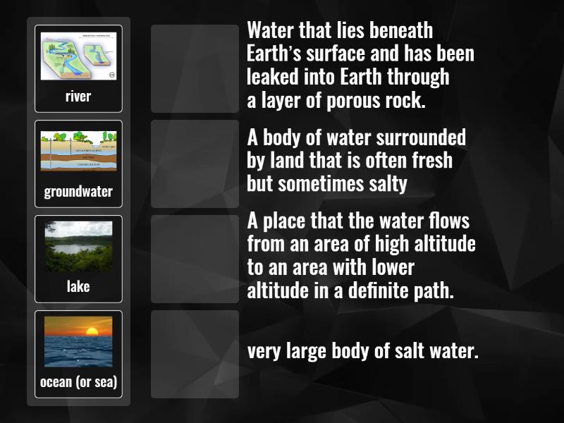 5. T2.U3.c3-1.Le2. activity 4: Forms of Water bodies - Match up