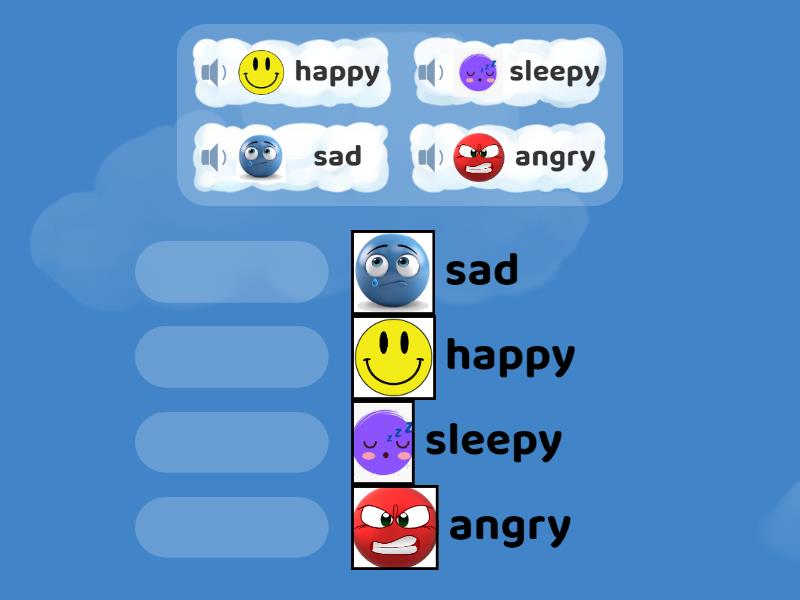 Happy/ Sad/ Angry/ Sleepy - Match up