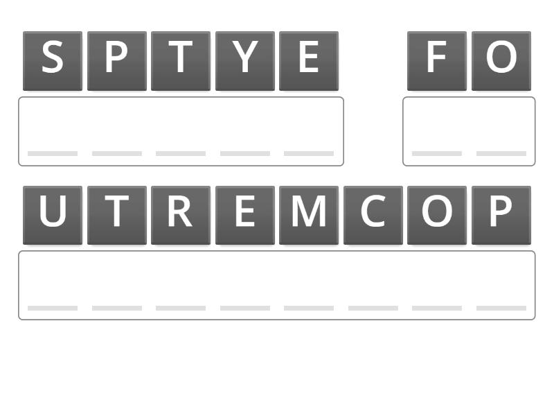 TYPES OF COMPUTER - Anagram