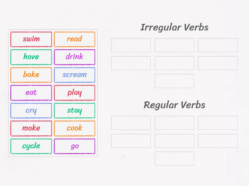 Past Simple (Regular & Irregular Verbs) - Group sort