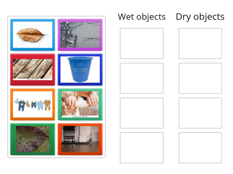 wet and dry - Group sort