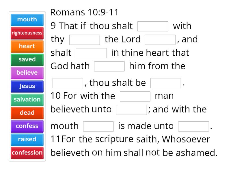 Bible Final Exam Memory Verses - Complete the sentence