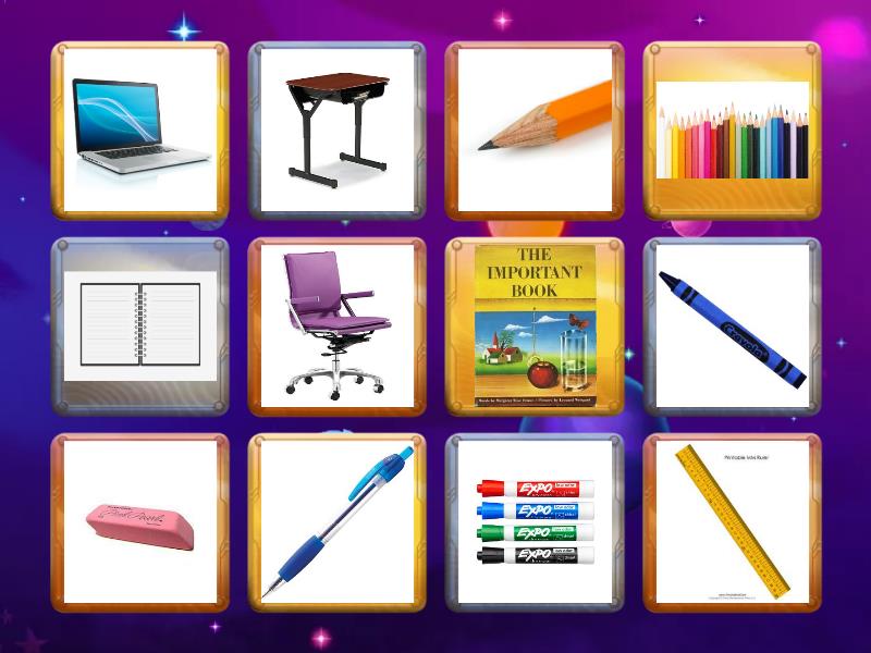 Classroom Objects - OPEN THE BOX - Flip tiles