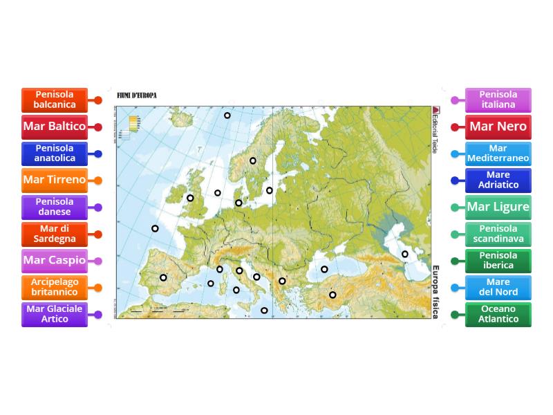 Mari e coste d'Europa - Labelled diagram