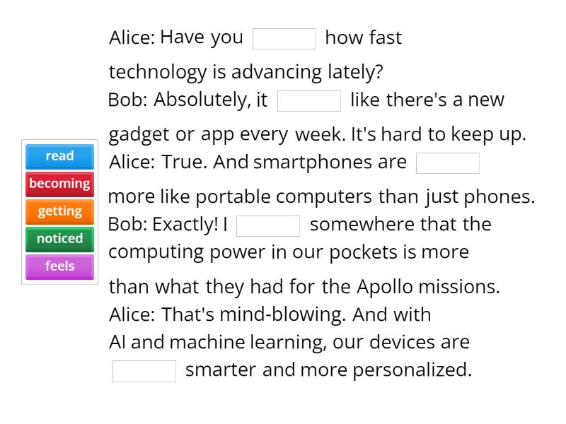 Technology Paragraph - Complete the sentence