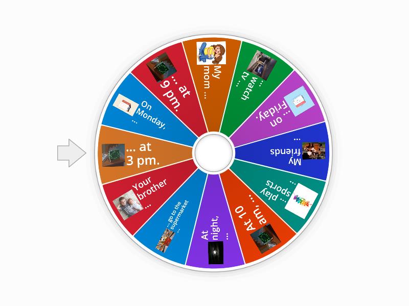 Present Simple Sentences - Spin the wheel