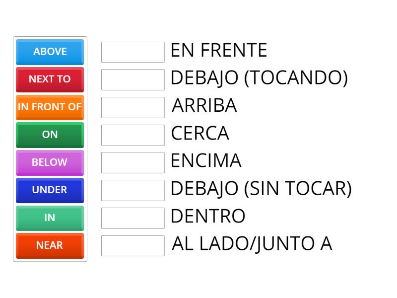 PREPOSICIONES MANUEL. - Match up