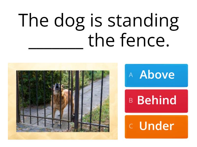 Above/Under/Behind- Preposition Practice - Quiz