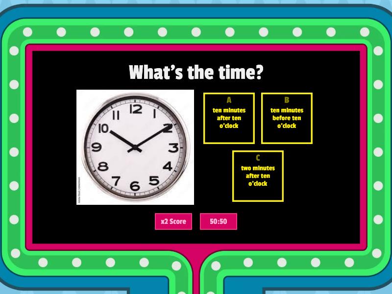 G3 - Maths Telling time - Gameshow quiz
