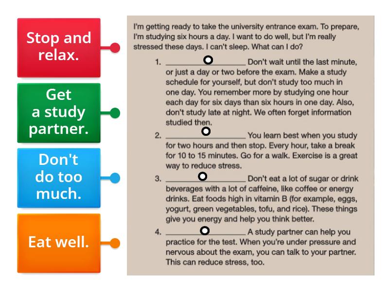 Study Stress - Labelled diagram