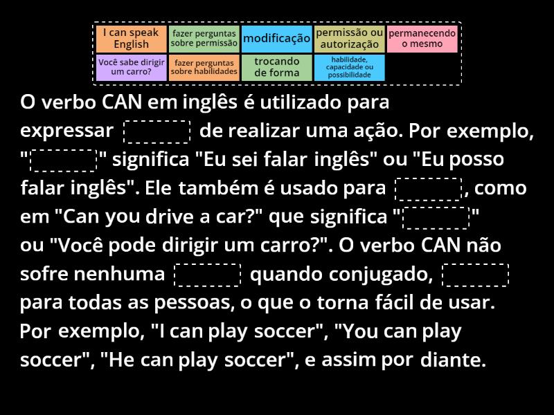 How to use CAN in English? - Complete the sentence