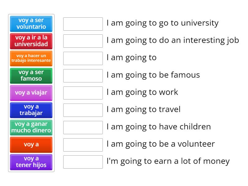 Voy a _ future plans - Match up