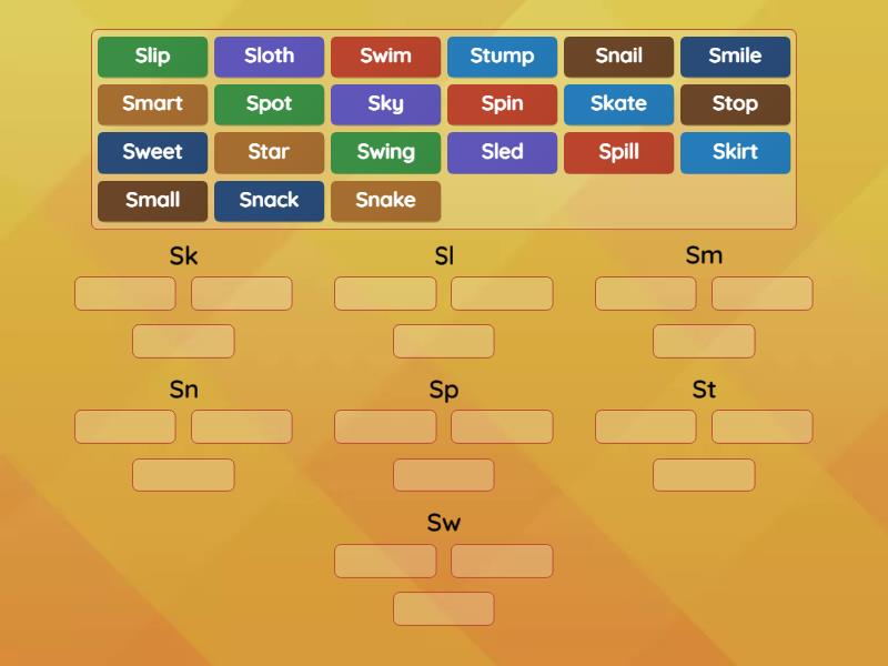 S Blend Words - Group sort