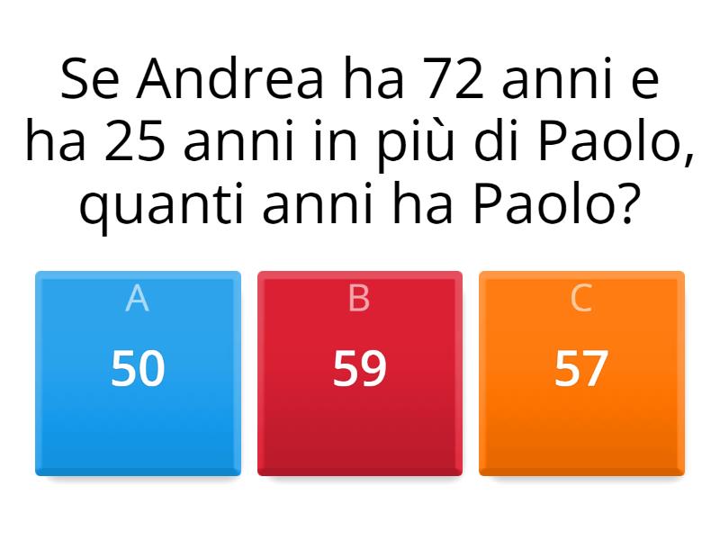 Giochi con tabelline , problemi e logica - Quiz