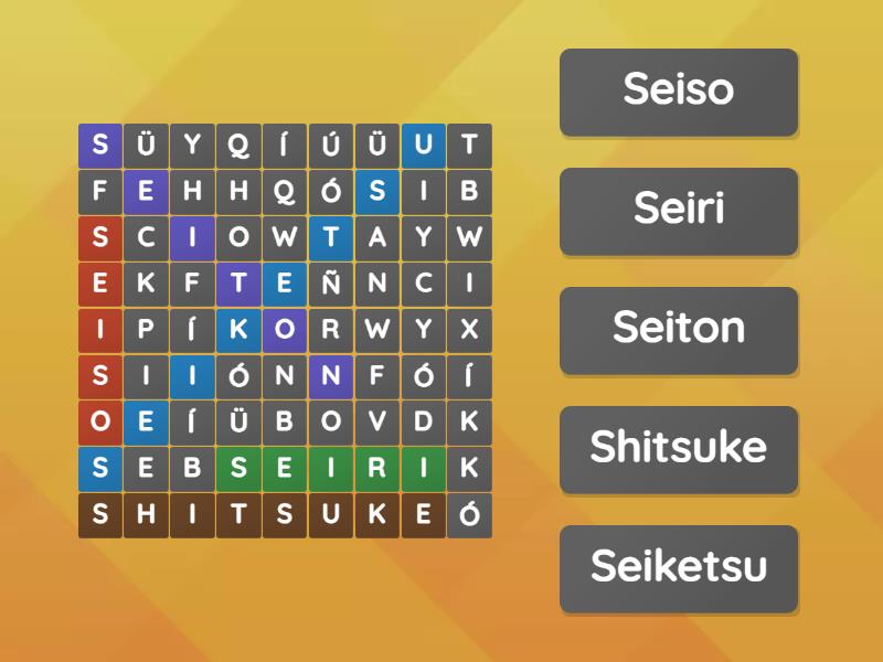Sopa de Letras 5S´s - Wordsearch