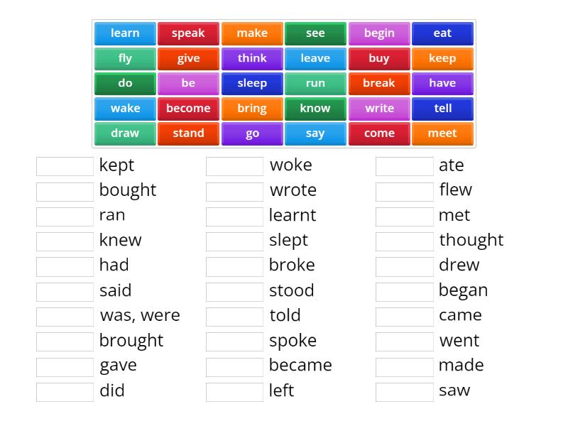irregular verbs - Match up