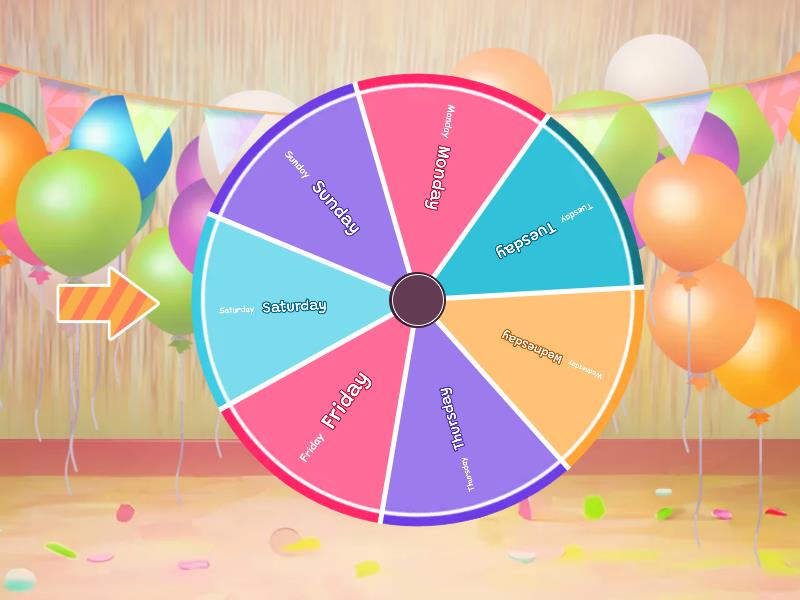 days of thw week spinner - Spin the wheel