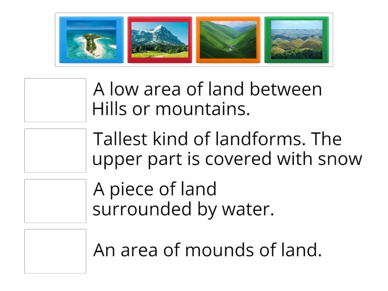 Landforms grade 2 - Match up