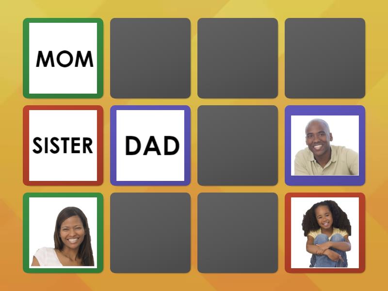 MEMORY GAME - FAMILY MEMBERS - Matching pairs