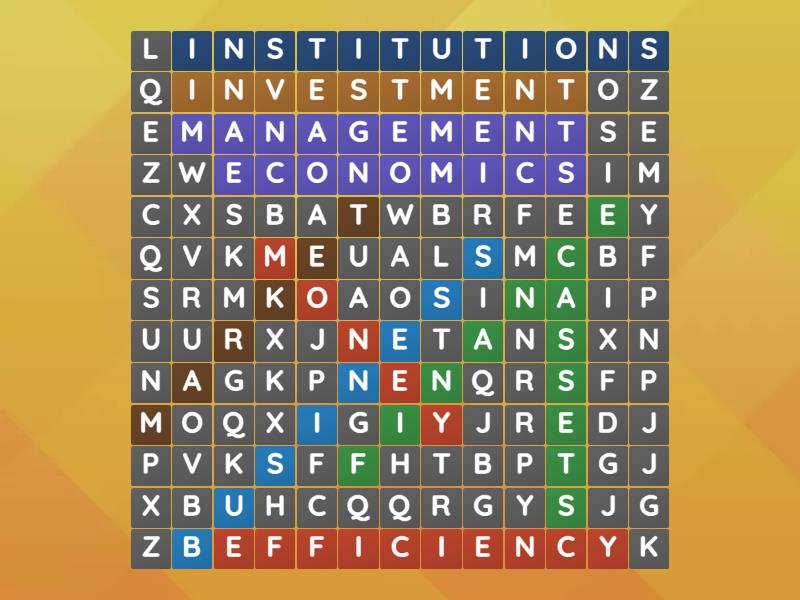 Introduction to Financial Management - Wordsearch