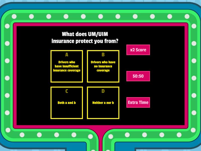 UM/UIM insurance - Gameshow quiz