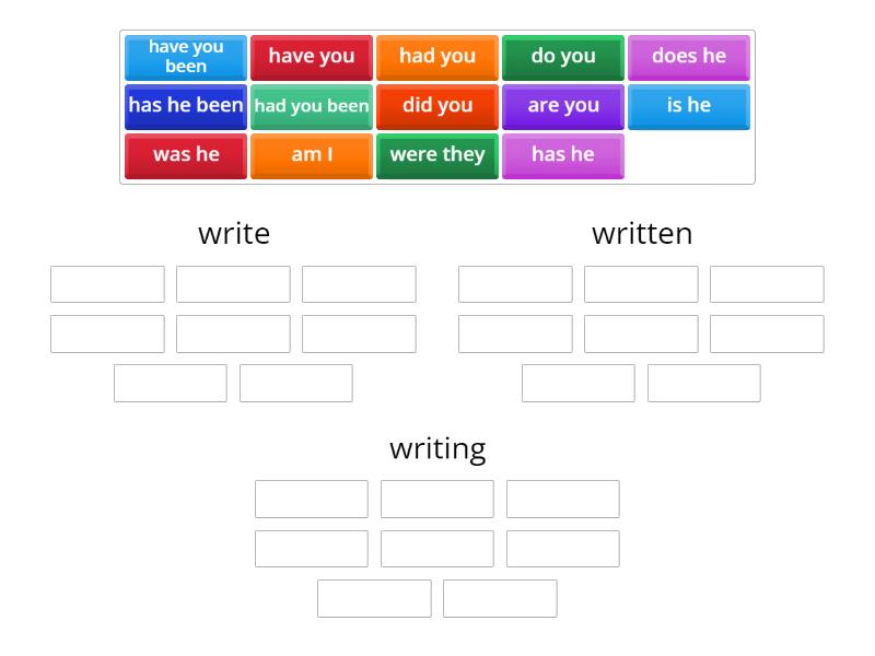 be / do / have (questions) - Group sort