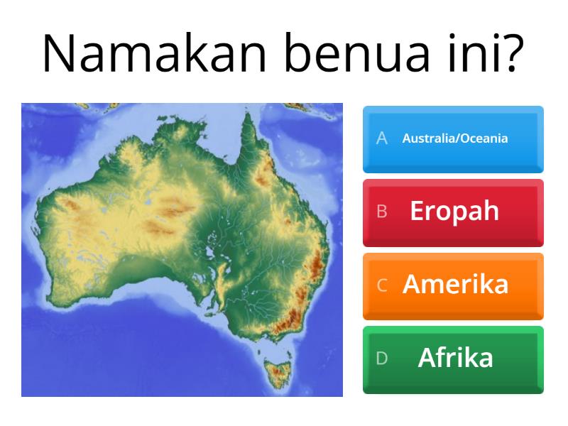 Benua-benua di dunia - Quiz