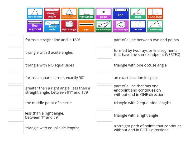 Geometry: Angles and Types of Triangles - Match up