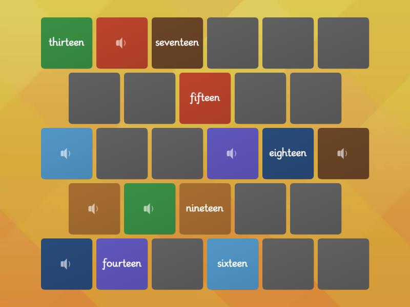Numbers /-teen/ and /-ty/ - Matching pairs