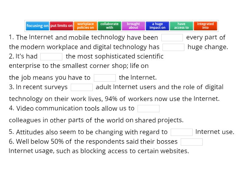 Communications Technology - Vocabulary - Complete the sentence