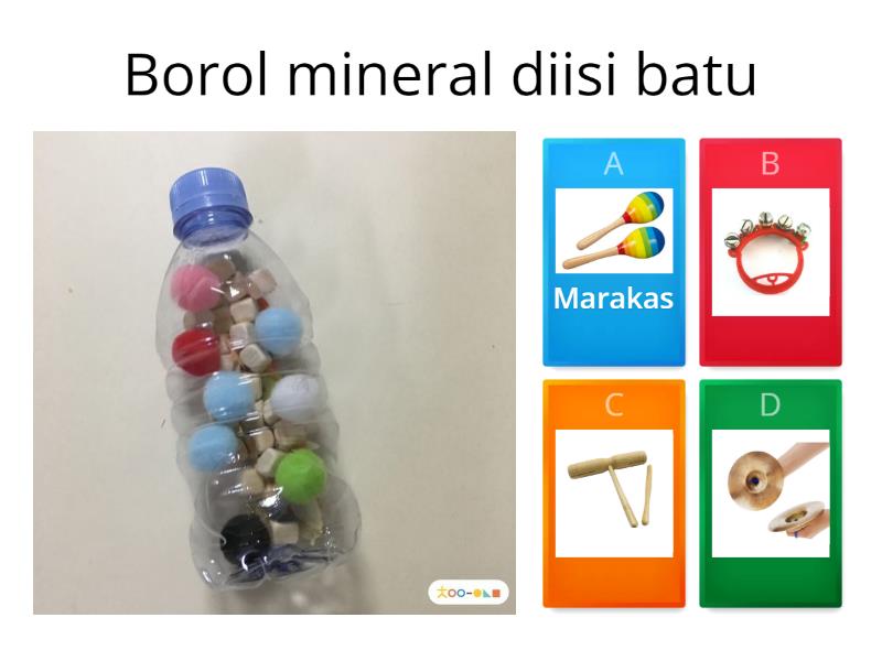 Meneka alat perkusi yang seakan sama bunyi dengan bahan improvisasi ...