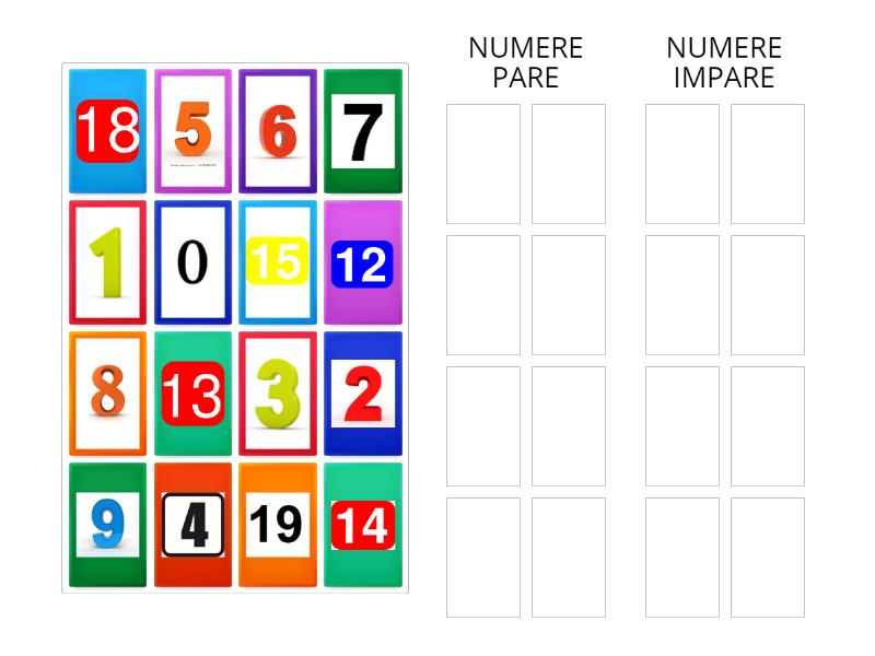 NUMERE PARE- NUMERE IMPARE - Group sort