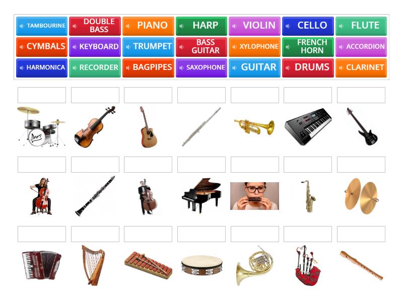 QUIZ Musical instruments - Match up