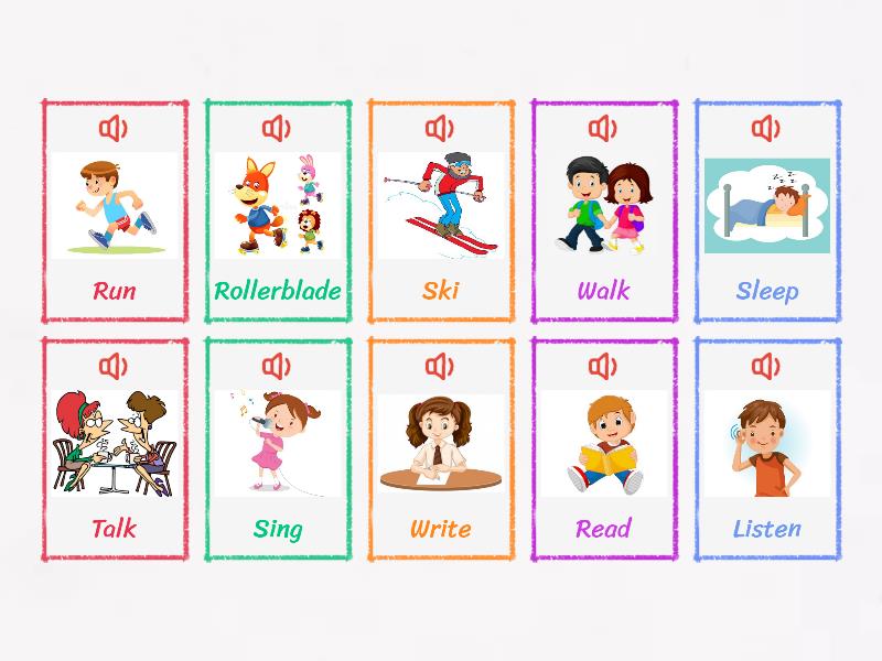 Action verbs - Flip tiles