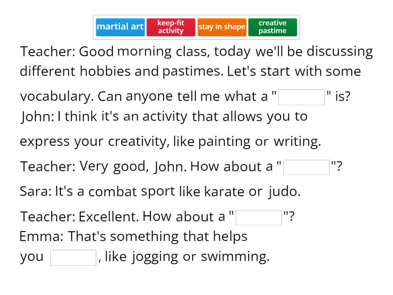 B2+ Roadmap Unit 1 Vocab revision PART 1 - Complete the sentence