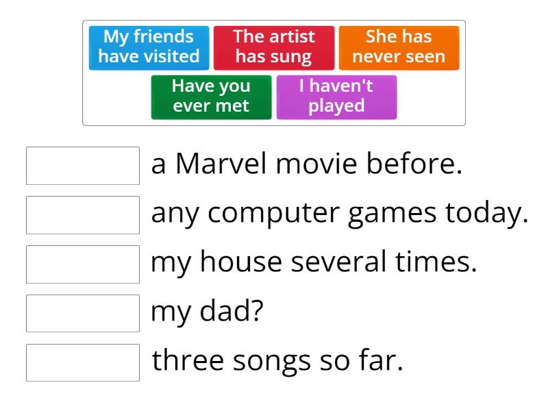 Matching Sentences (Part 2) - Match up