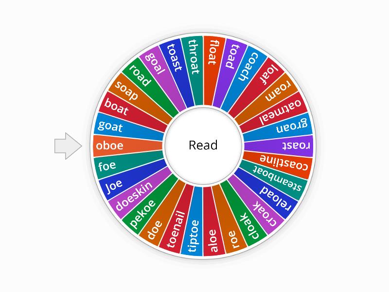 oa and oe words - Spin the wheel