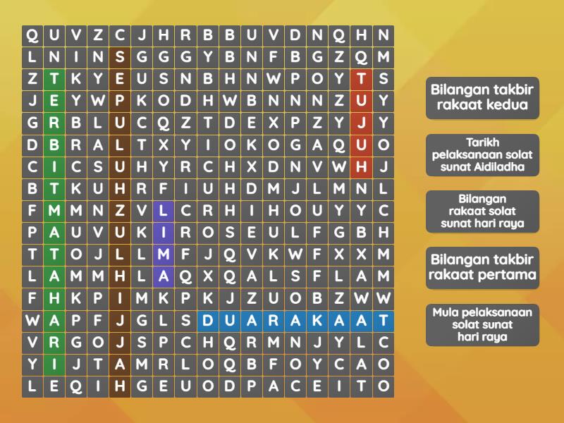 Quiz hari Raya - Wordsearch
